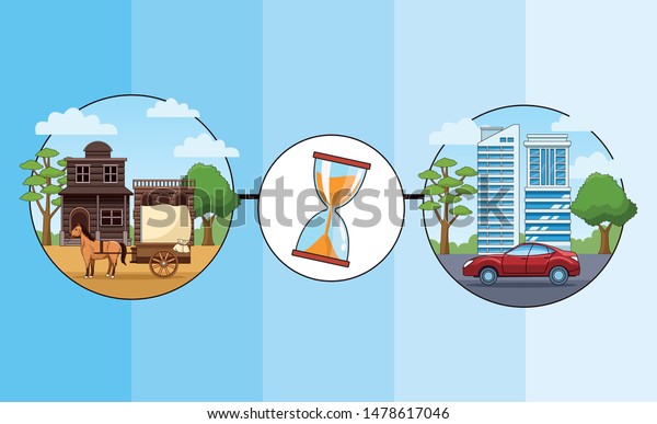 Transport Vehicles Evolution Transportation Timeline Template Stock ...