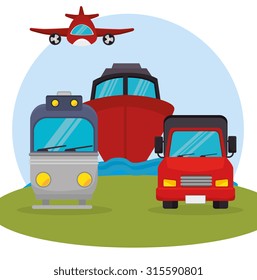 Transport Vehicles Graphic Design Vector Illustration Stock Vector ...