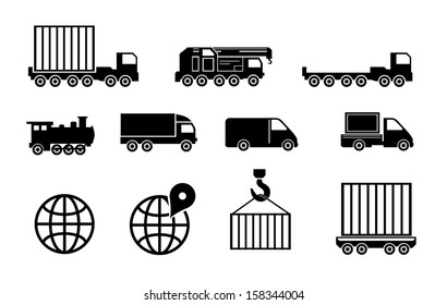 Vektor Stok Transportation Cargo Vector Black Big Icon (Tanpa Royalti ...