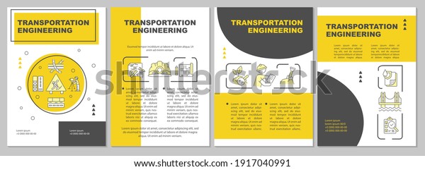 Transportation Engineering Brochure Template Roads Maintenance Stock ...