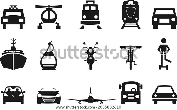 Transportation Front Vector Icons Collection Stock Vector (Royalty Free ...
