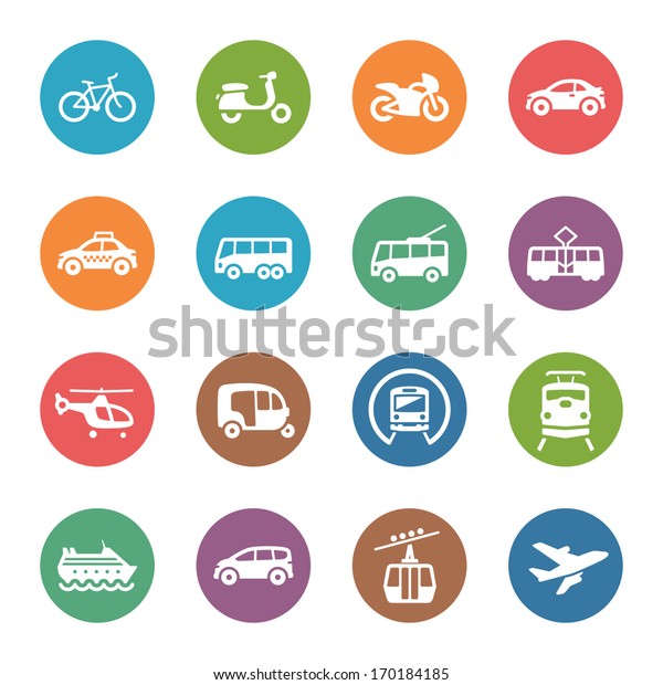 Transportation Icons Dot Series Stock Vector (Royalty Free) 170184185 ...