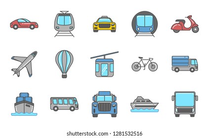 Transportation Icons Pack Stock Vector (Royalty Free) 1281532516 ...