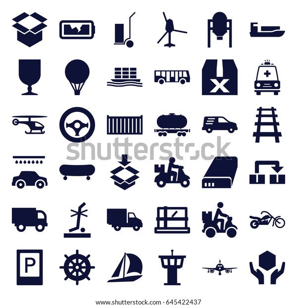 Transportation icons set. set of 36 transportation filled icons such as ...