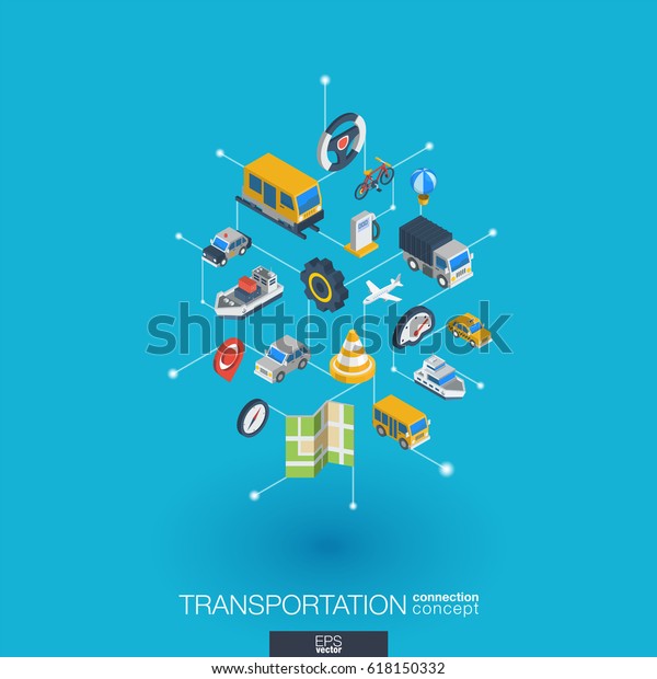 Transportation Integrated 3d Web Icons Digital Stock Vector (Royalty ...