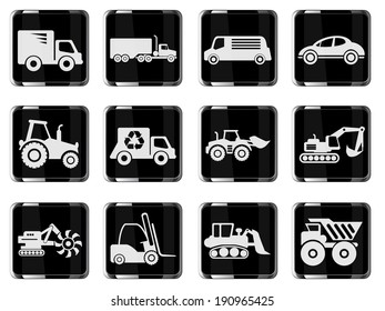 Transportation Loading Machines Icons Stock Vector (Royalty Free ...