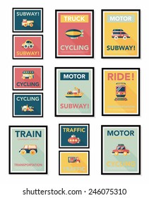 Transportation Poster Flat Design Background Set Stock Vector (Royalty ...