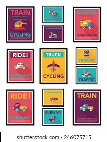 Transportation Poster Flat Design Background Set Stock Vector (Royalty ...