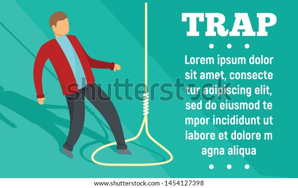 Trap Concept Banner Flat Illustration Trap: เวกเตอร์สต็อก (ปลอดค่า ...