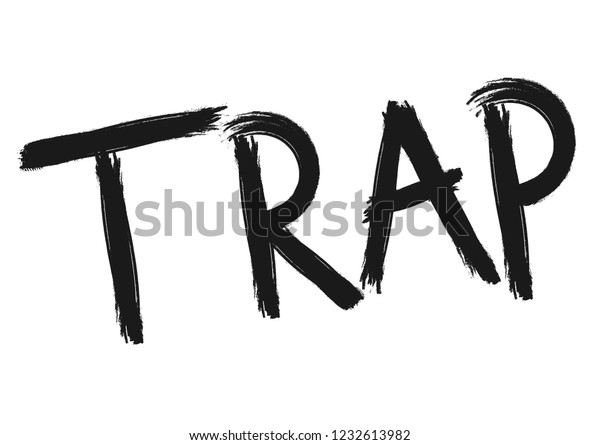 Trap Music Lettering Design Template Brush Stock Vector (Royalty Free ...