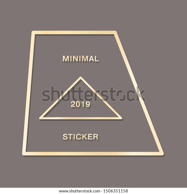 Trapezoid Sticker Beige Gradient Minimal Symbol: vector de stock (libre ...