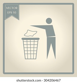 Trash Bin Trash Can Human Figure Stock Vector (Royalty Free) 304206467 ...