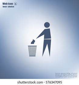 Trash Bin Trash Can Human Figure Stock Vector (Royalty Free) 328971827