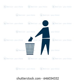 Trash Bin Trash Can Human Figure Stock Vector (Royalty Free) 646034332