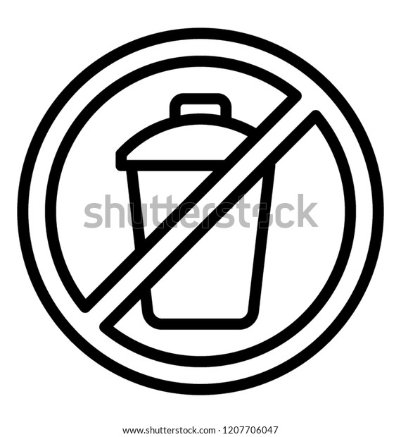 Trash Bin Cut Out Line Not Stock Vector (Royalty Free) 1207706047 ...