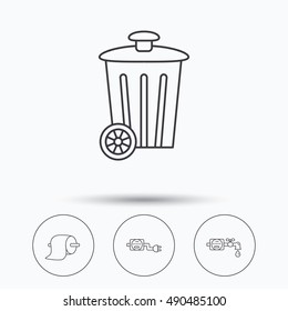 Trash Bin Electricity Water Counter Icons Stock Vector (Royalty Free ...
