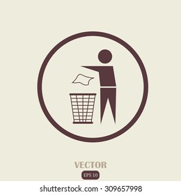 Trash Bin Human Icon Great Any Stock Vector (Royalty Free) 309657998 ...