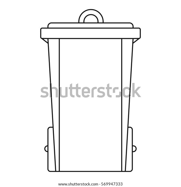 Trash Bin Icon Outline Illustration Trash Stock Vector (Royalty Free ...