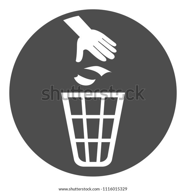 Trash Bin Sign Hand Throwing Garbage: เวกเตอร์สต็อก (ปลอดค่าลิขสิทธิ์ ...