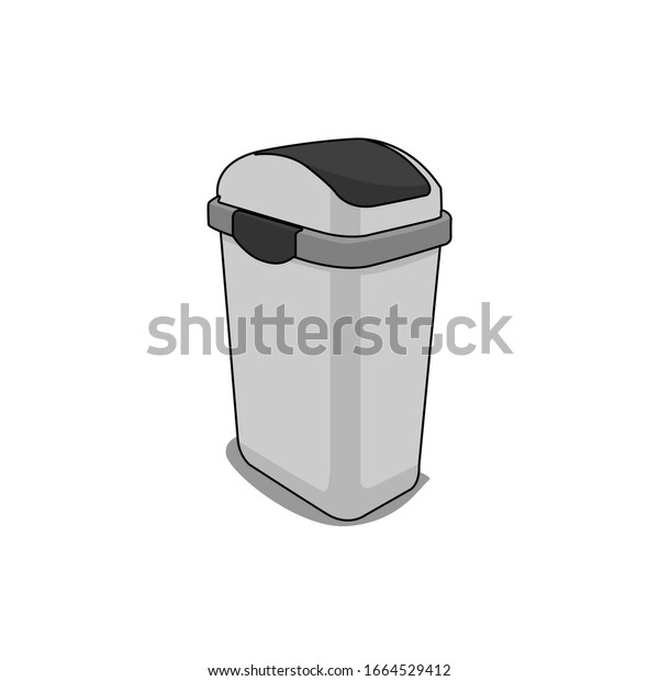 Trash Box Illustration Vector Minimalist Simple Stock Vector (Royalty ...