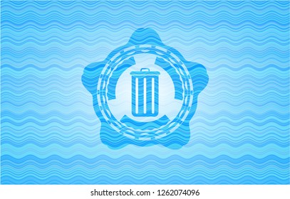 Trash Can Icon Inside Light Blue Stock Vector (Royalty Free) 1262074096 ...