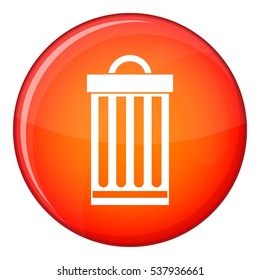 Trash Can Icon Red Circle Isolated Stock Vector (Royalty Free ...