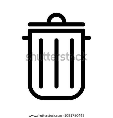 Trash Can Icon Vector Pictogram Mark Stock Vector (Royalty Free ...