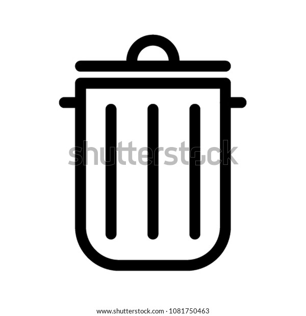 Trash Can Icon Vector Pictogram Mark Stock Vector (Royalty Free ...