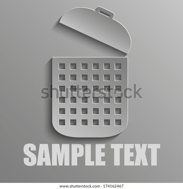 Trash Can Lid Open On Gray Stock Vector (Royalty Free) 174162467 ...