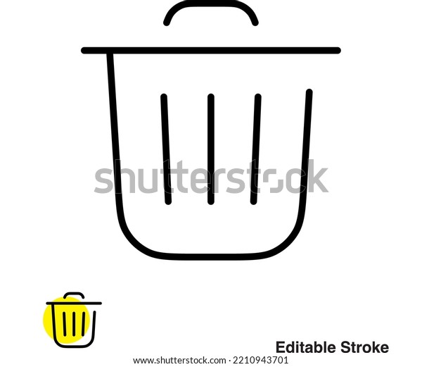 Trash Can Outline Icon Eps Stock Vector (Royalty Free) 2210943701 ...