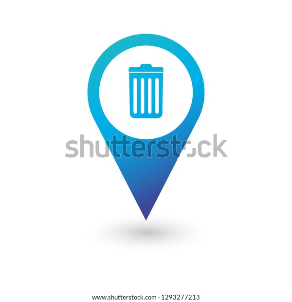 Trash Can Pin Map Pin Icon Stock Vector (Royalty Free) 1293277213 ...