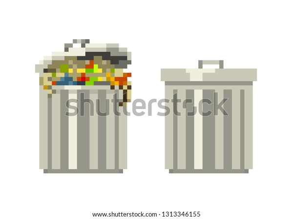 Trash Can Pixel Art 库存矢量图（免版税）1313346155
