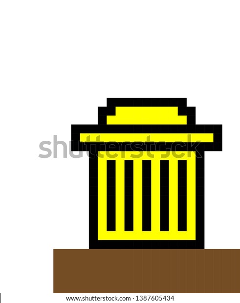 Trash Can Pixel Art Icon Element Stock Vector (Royalty Free) 1387605434 ...