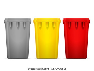 Trash Can Set On White Background Stock Vector (Royalty Free ...