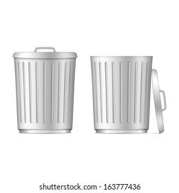Trash Cans On White Background Vector Stock Vector (Royalty Free ...
