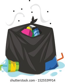 Trash Filthy Open Litter Bin Bag Stock Vector (Royalty Free) 1525539914 ...