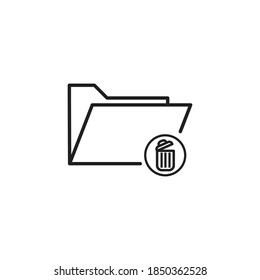 Trash Folder Icon Outline Style Suitable: เวกเตอร์สต็อก (ปลอดค่า ...