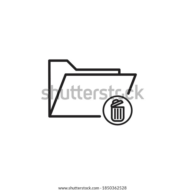 Trash Folder Icon Outline Style Suitable Stock Vector (Royalty Free ...