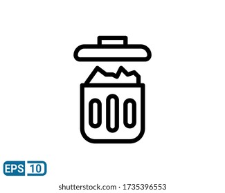 Trash Icon Line Style Vector Illustration Stock Vector (Royalty Free ...