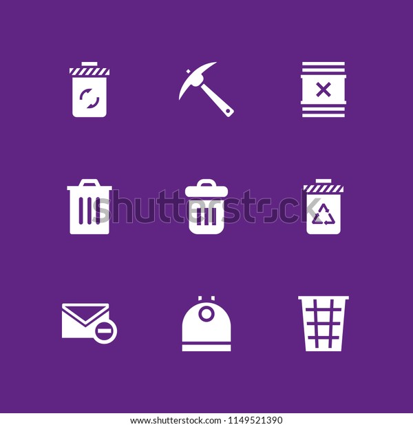 Trash Icon Set Trash Waste Delete Stock Vector (Royalty Free ...