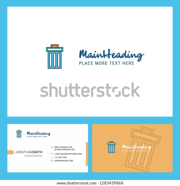 Trash Logo Design Tagline Front Back Stock Vector (Royalty Free ...