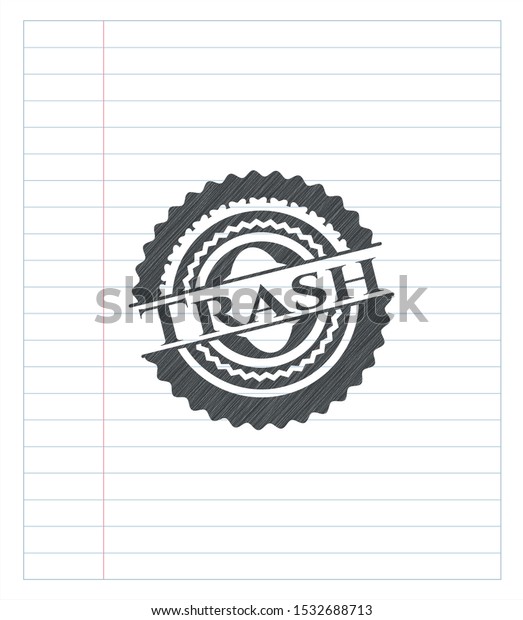 Trash Pencil Draw Vector Illustration Detailed Stock Vector (Royalty ...