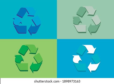 Trash Recycling Logos Different Colors Stock Vector (Royalty Free ...