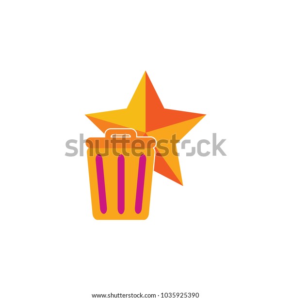 Trash Star Logo Icon Design Stock Vector (Royalty Free) 1035925390 ...
