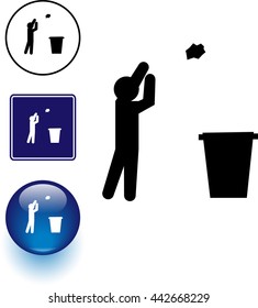 Trash Throwing Symbol Sign Button Stock Vector (Royalty Free) 442668229 ...