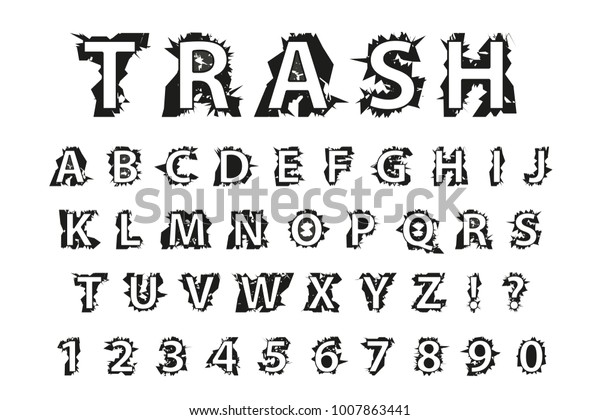 Trash Typography Dirty Font Lettering Typeface Stock Vector (Royalty ...