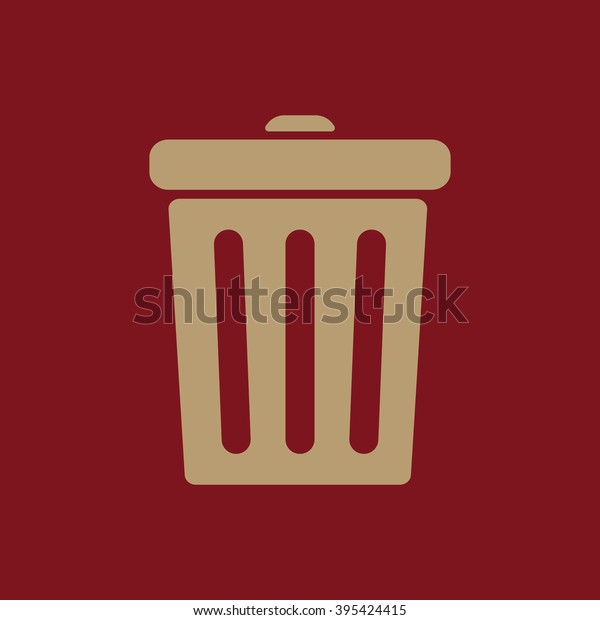 Trashcan Icon Dustbin Symbol Flat Vector Stock Vector (Royalty Free ...