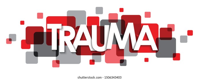 Trauma Typography Banner On Red Grey Stock Vector (Royalty Free ...