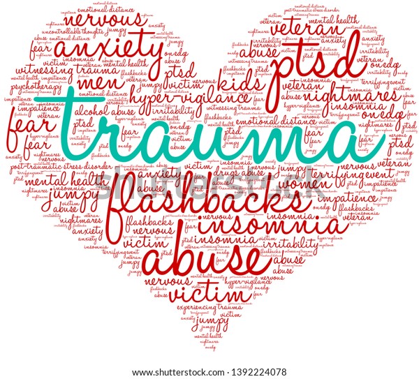 Trauma Word Cloud On White Background Stock Vector (Royalty Free ...