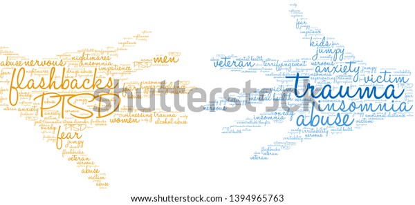 Trauma Word Cloud On White Background Stock Vector (Royalty Free ...